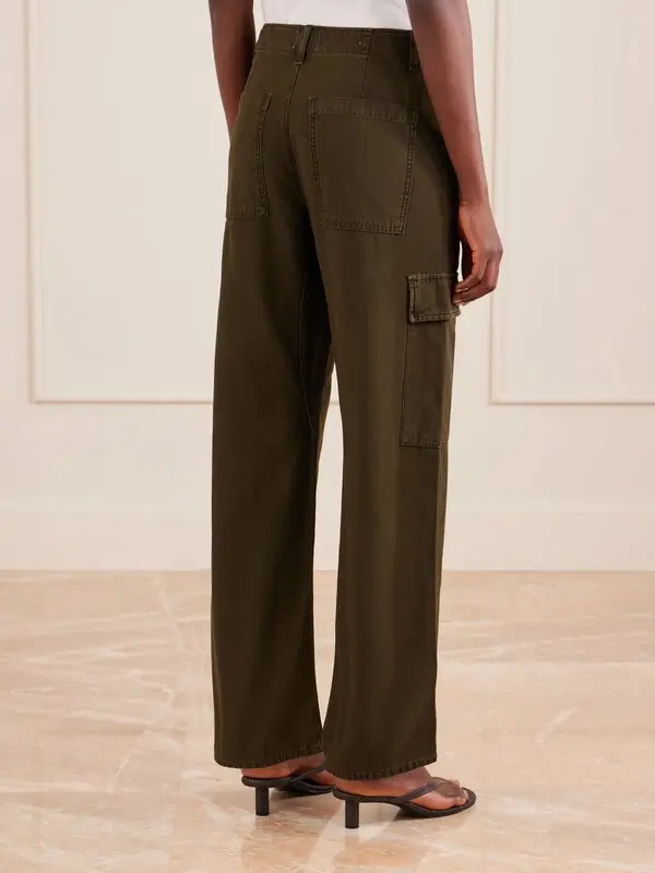 Citizens Of Humanity Esme Organic Cotton Wide-leg Cargo Pants - Green
