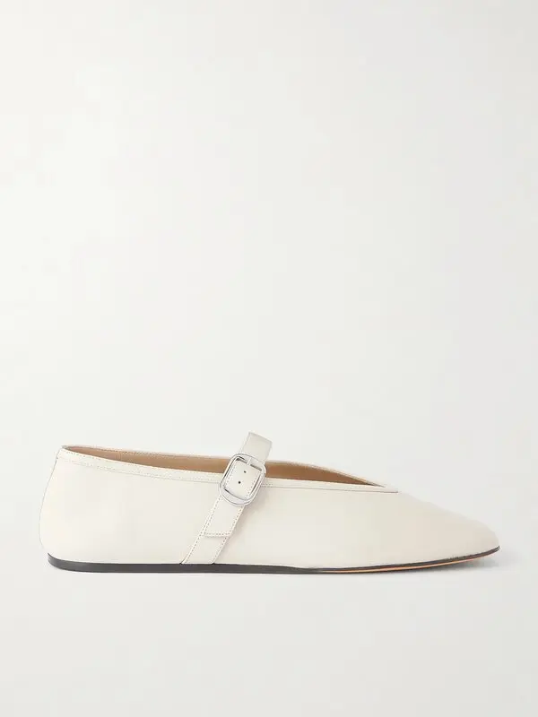 Le Monde Beryl Stella Leather Mary Jane Ballet Flats - Neutrals