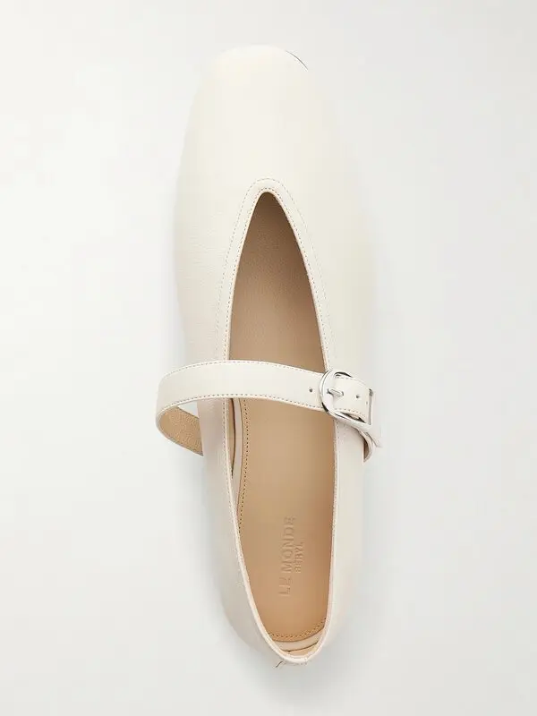 Le Monde Beryl Stella Leather Mary Jane Ballet Flats - Neutrals