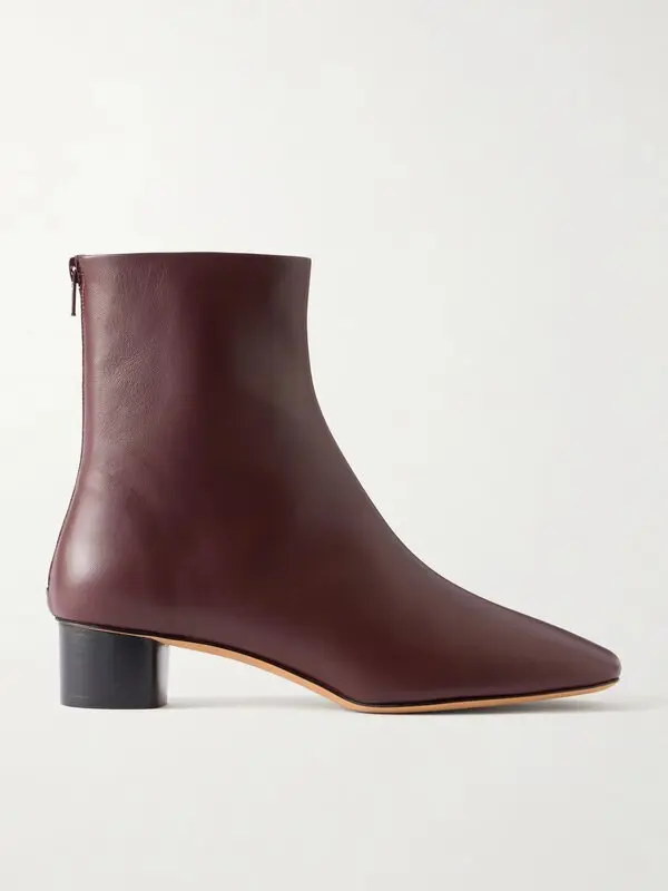 Le Monde Beryl Carole Leather Ankle Boots - Burgundy