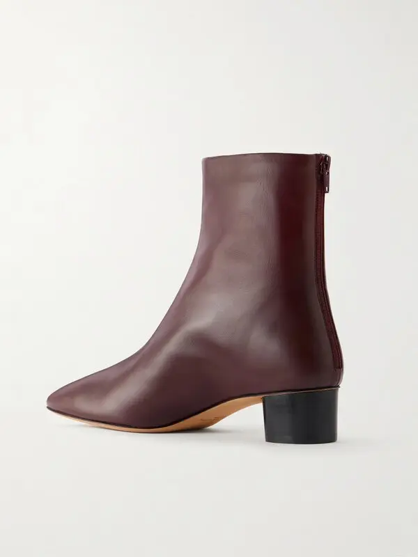 Le Monde Beryl Carole Leather Ankle Boots - Burgundy