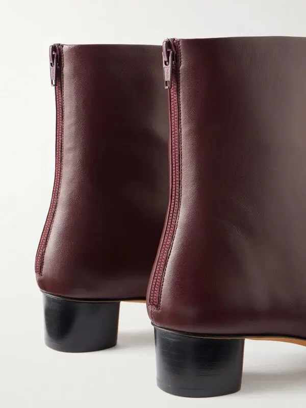 Le Monde Beryl Carole Leather Ankle Boots - Burgundy