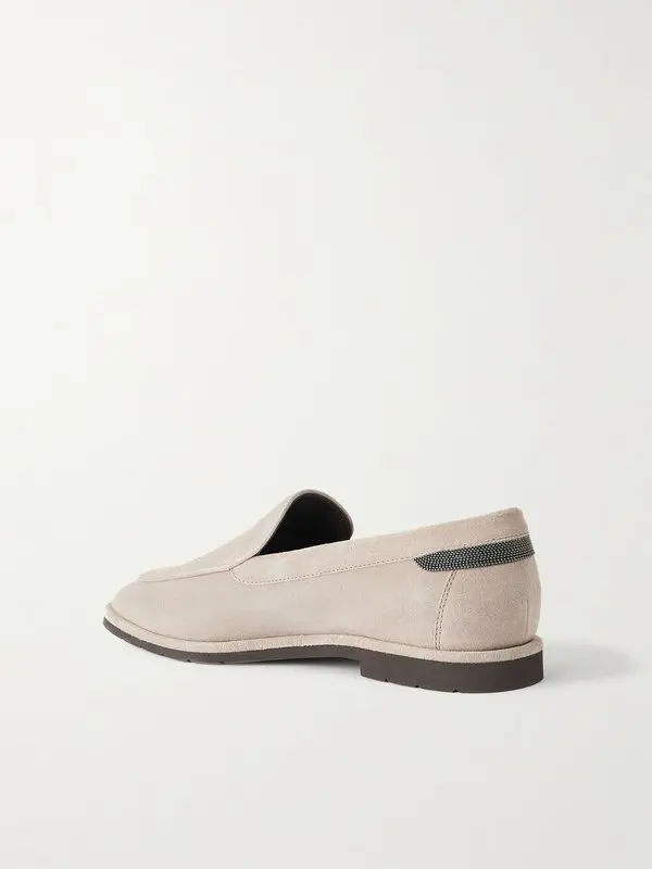 Brunello Cucinelli Embellished Suede Loafers