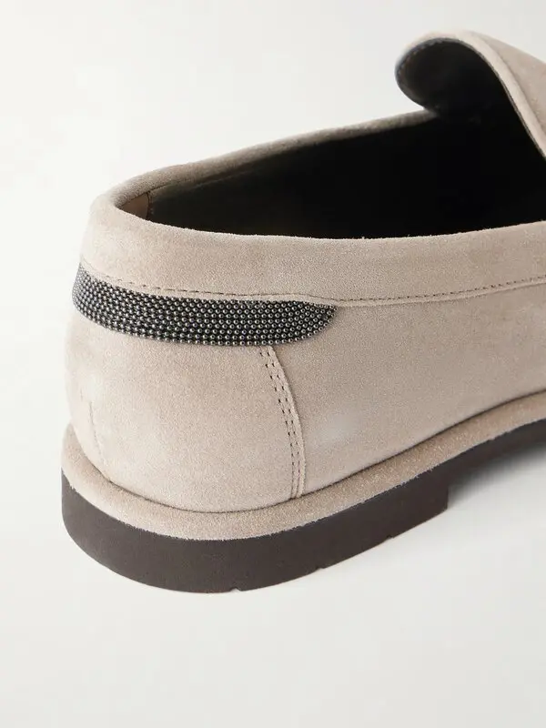 Brunello Cucinelli Embellished Suede Loafers
