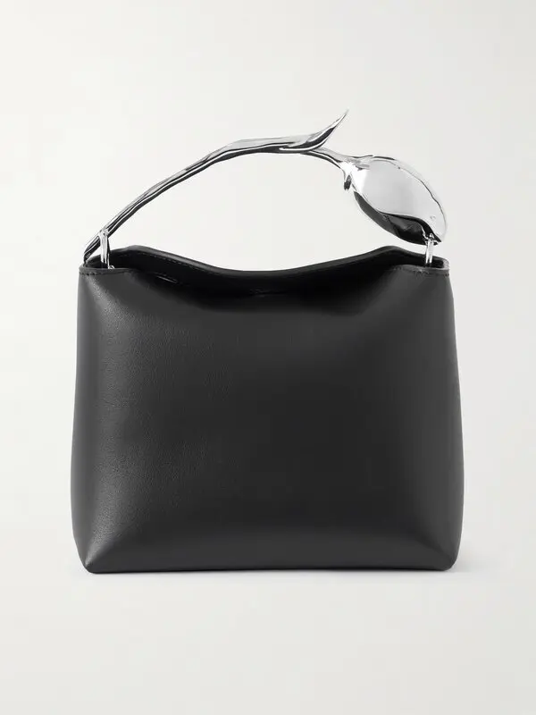 Erdem Bloom Mini Leather Clutch - Black