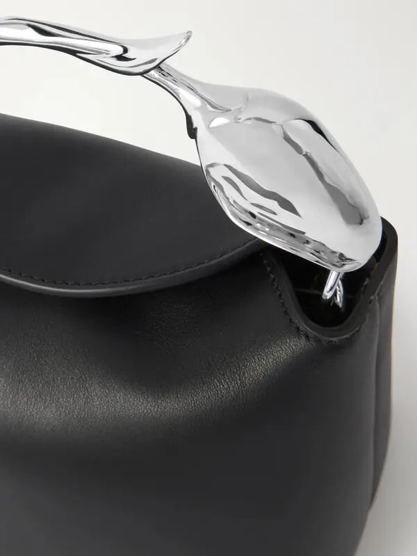 Erdem Bloom Mini Leather Clutch - Black