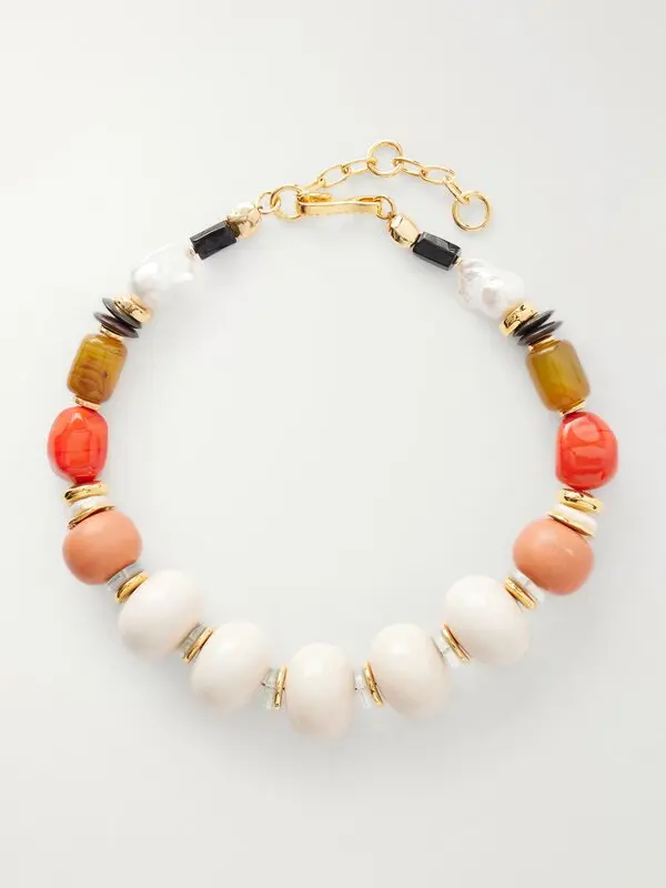 LIZZIE FORTUNATO Ilios Gold-plated -stone Necklace - Multi