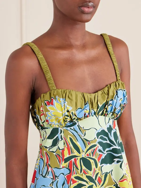 ALEMAIS Solstice Floral-print Organic Cotton-poplin Midi Dress