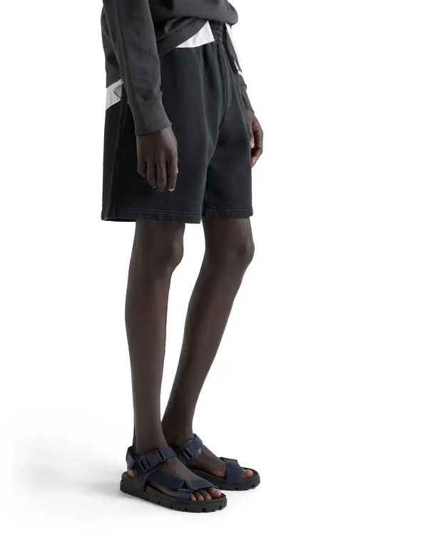 Prada Suede And Woven Tape Sporty Sandals