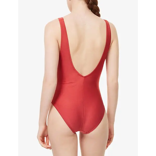 Zimmermann Roselight Plunge Chain Swimsuit - Raspberry