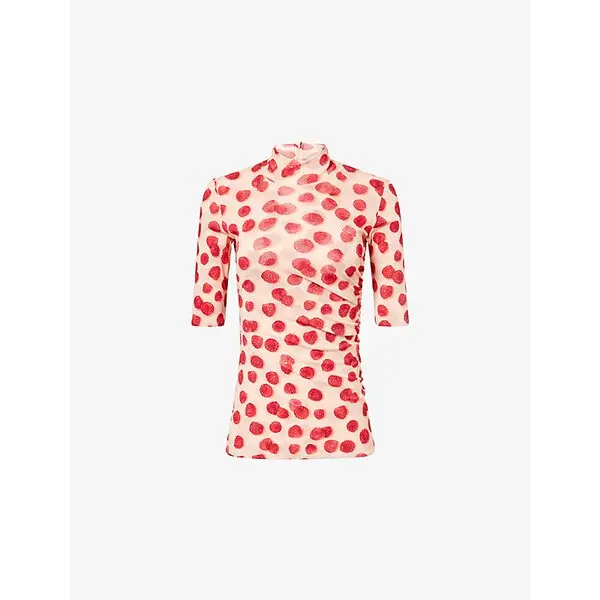 Stella McCartney High-neck Mesh Top - Raspberry