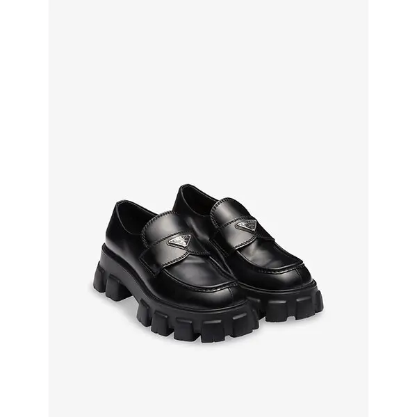 Prada Monolith Leather Loafers