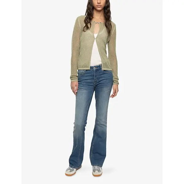 Zadig&Voltaire Saya Open-knit Cotton Cardigan - Tea