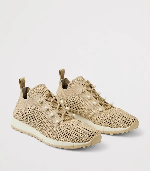 JIMMY CHOO Embellished Veles Lace-up Sneakers