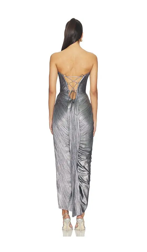 MARIA LUCIA HOHAN Strapless Draped Maxi Dress
