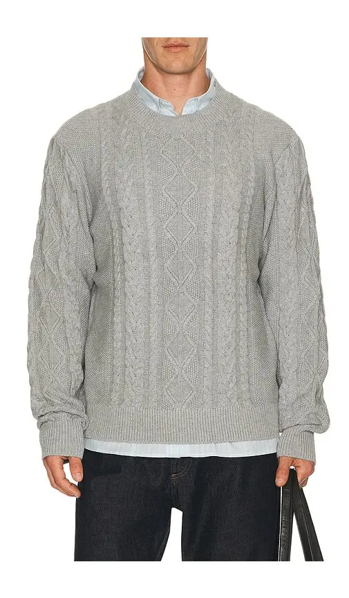 ASHER Andre Cable Knit Sweater In . Also - Grey
