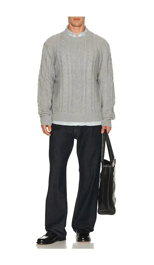 ASHER Andre Cable Knit Sweater In . Also - Grey