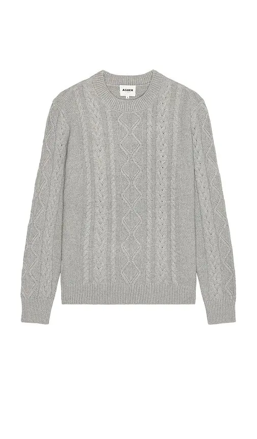 ASHER Andre Cable Knit Sweater In . Also - Grey