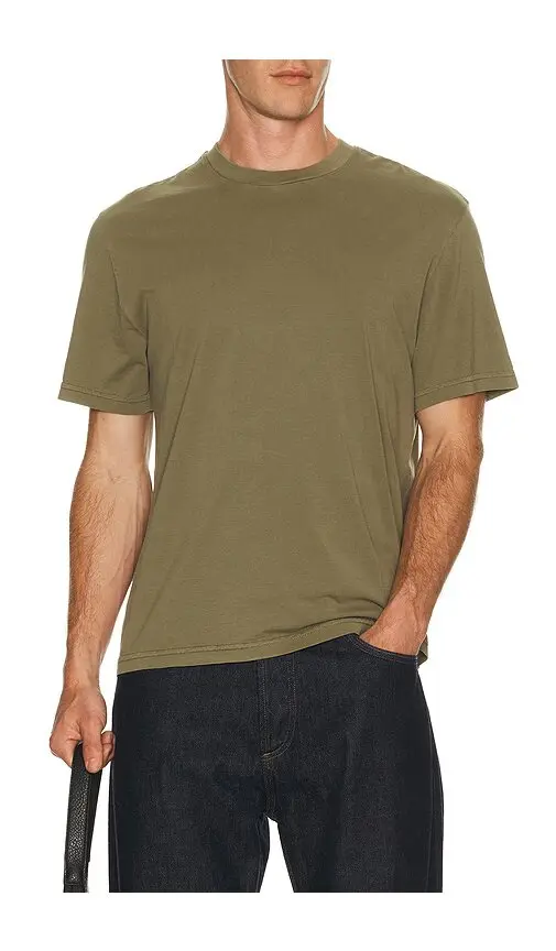 FRAME Short Sleeve Light Cotton Tee In . Also - Sage