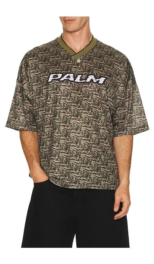 Palm Angels Camo Allover Palm Sport T-shirt - Army