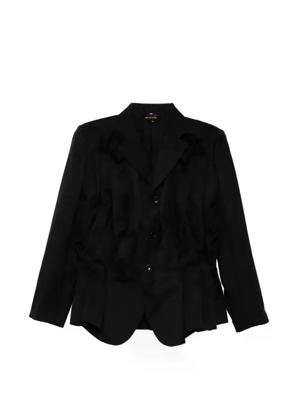Comme Des Garçons Twill Blazer With Pleated Details - Black