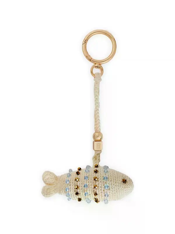 Sandro Bead-embellished Fish Bag Charm - Neutrals
