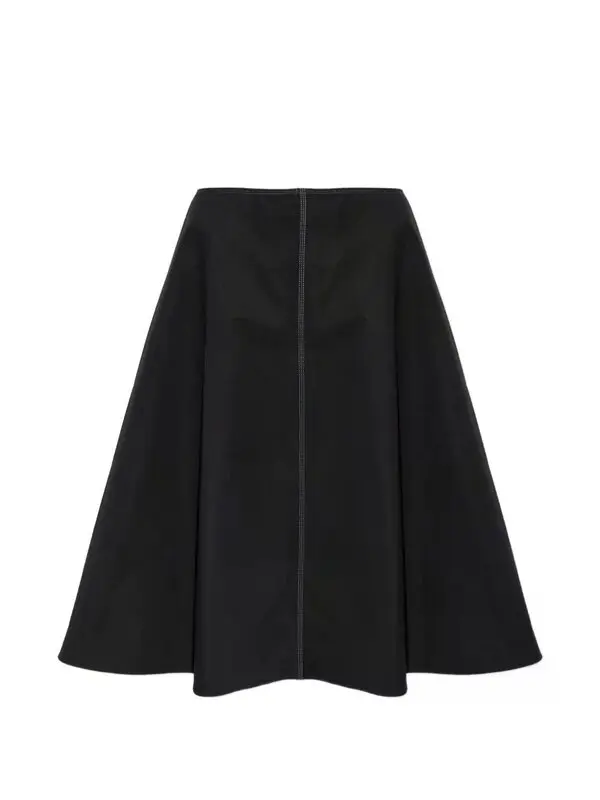 Marni Contrast Stitch A-line Midi Skirt - Black