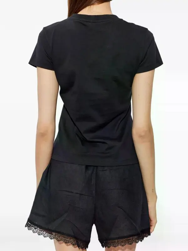 GANNI Cotton Graphic Print T-shirt - Black