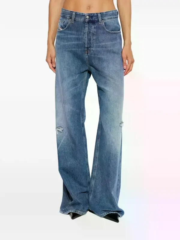 DIESEL® 1996 D-sire Distressed Wide-leg Jeans