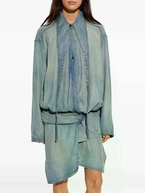 DIESEL® Draped Asymmetric Denim Dress