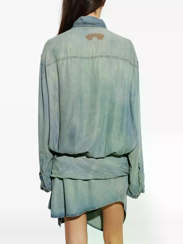 DIESEL® Draped Asymmetric Denim Dress