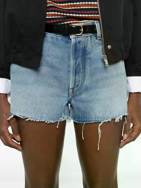 Miu Miu Raw Hem Denim Shorts