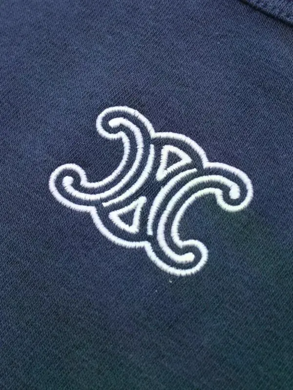 Celine Triomphe Logo Embroidered T-shirt