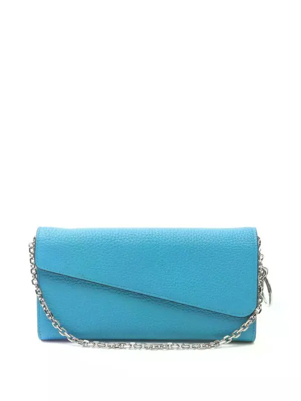 Dior 2010s Diorissimo Rencontre Leather Chain Wallet - Blue