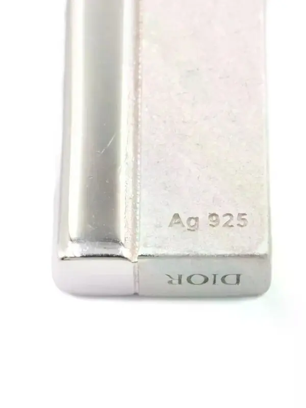 Dior Sterling Logo Engraved Bar Necklace