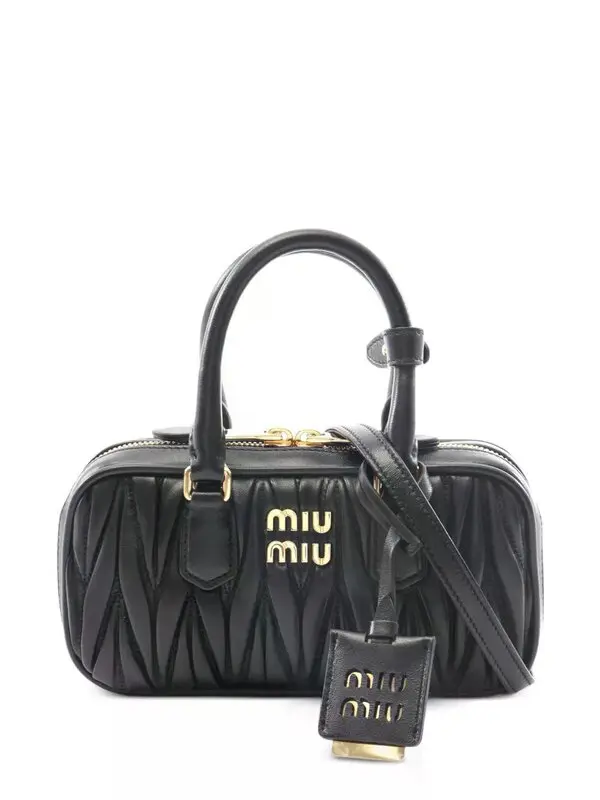Miu Miu Matelassé Leather Handbag - Black