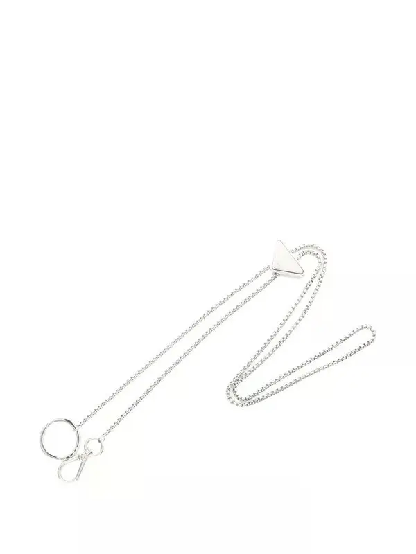 Prada 2010s Logo-engraved Necklace - Silver