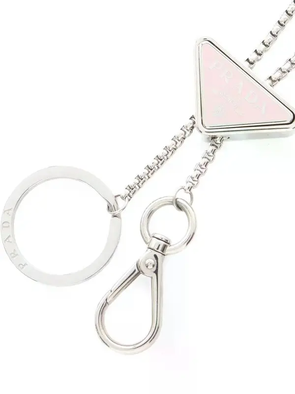Prada Tone Metal Logo Engraved Necklace