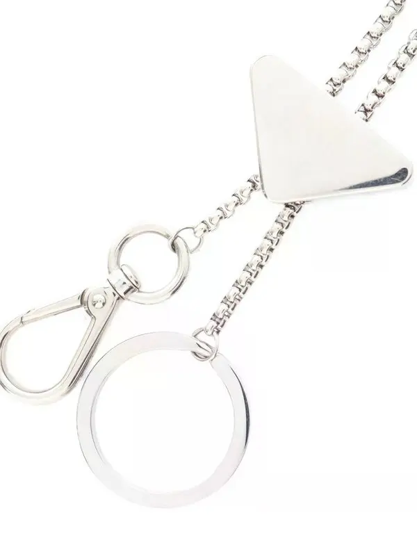 Prada Tone Metal Logo Engraved Necklace