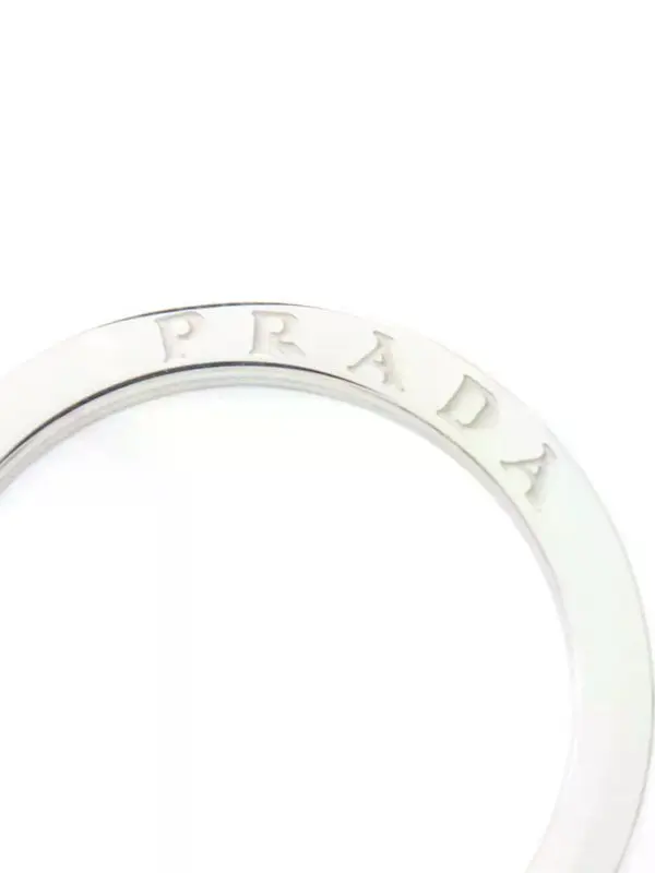Prada Tone Metal Logo Engraved Necklace
