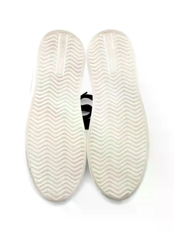 Prada Leather Embossed Triangle Logo Low Top Sneakers