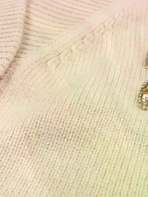 Miu Miu Bijou Crystal-embellished Logo Cardigan