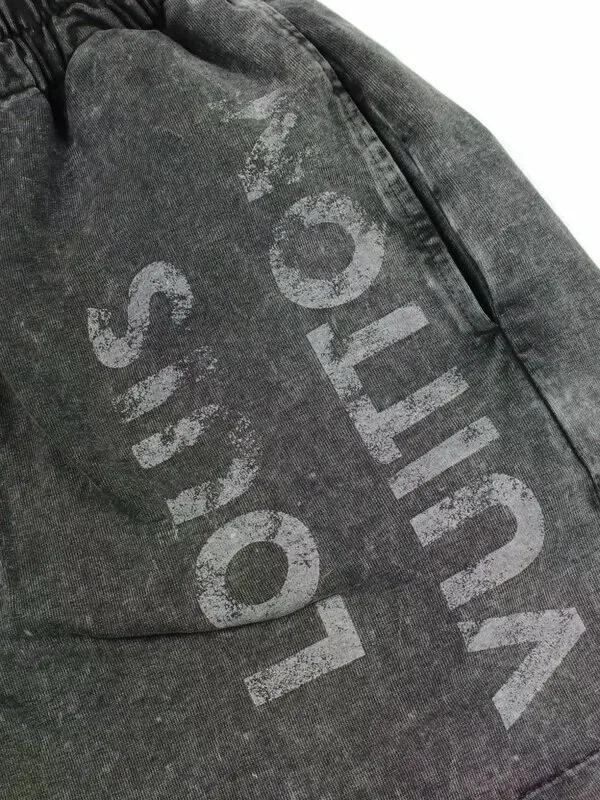 LOUIS VUITTON Logo Print Acid Wash Shorts