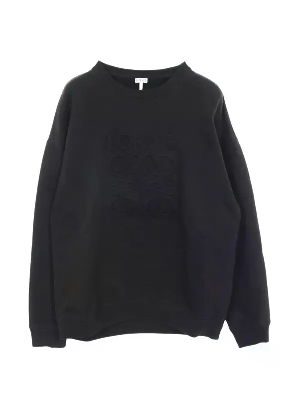 Loewe 2010s Cotton Logo Detail Sweatshirt - Black
