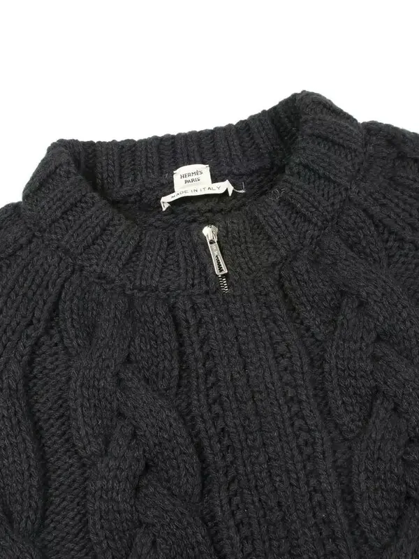 Hermès Cable-knit Zip-up Cardigan
