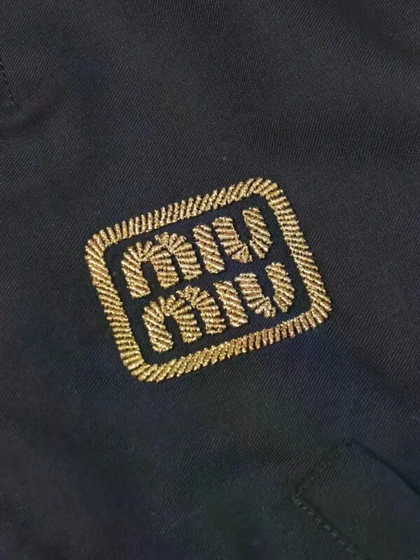Miu Miu Logo-embroidered Cropped Bomber Jacket