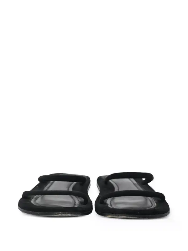TOTEME Suede Double Strap Flat Sandals - Black