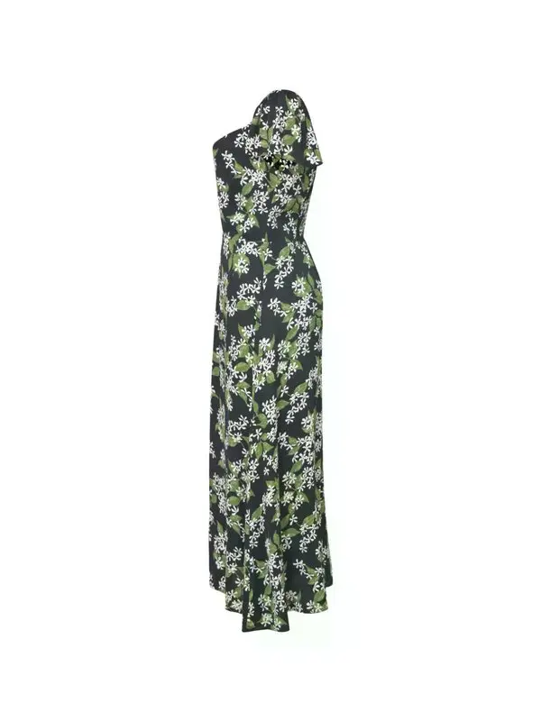 REFORMATION Floral Print V-neck Short Sleeve Maxi Dress - Black