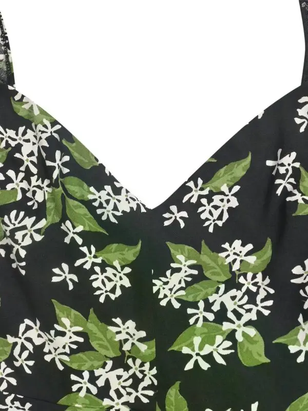 REFORMATION Floral Print V-neck Short Sleeve Maxi Dress