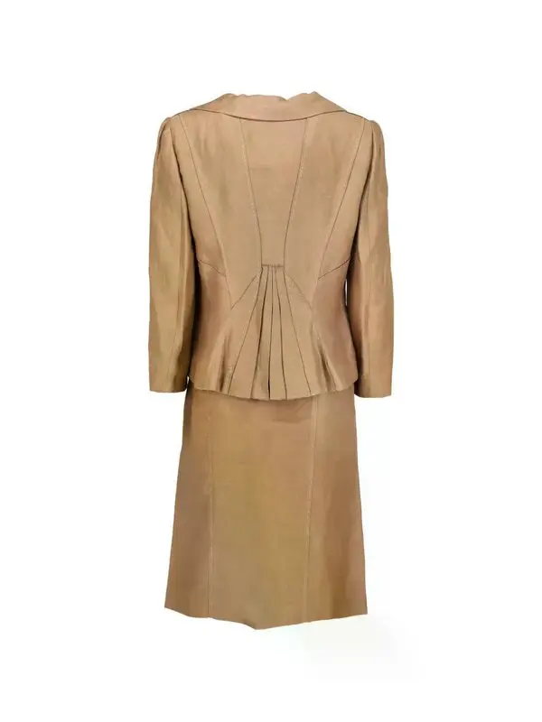 Alberta Ferretti Beige Contrast Stitch Suit